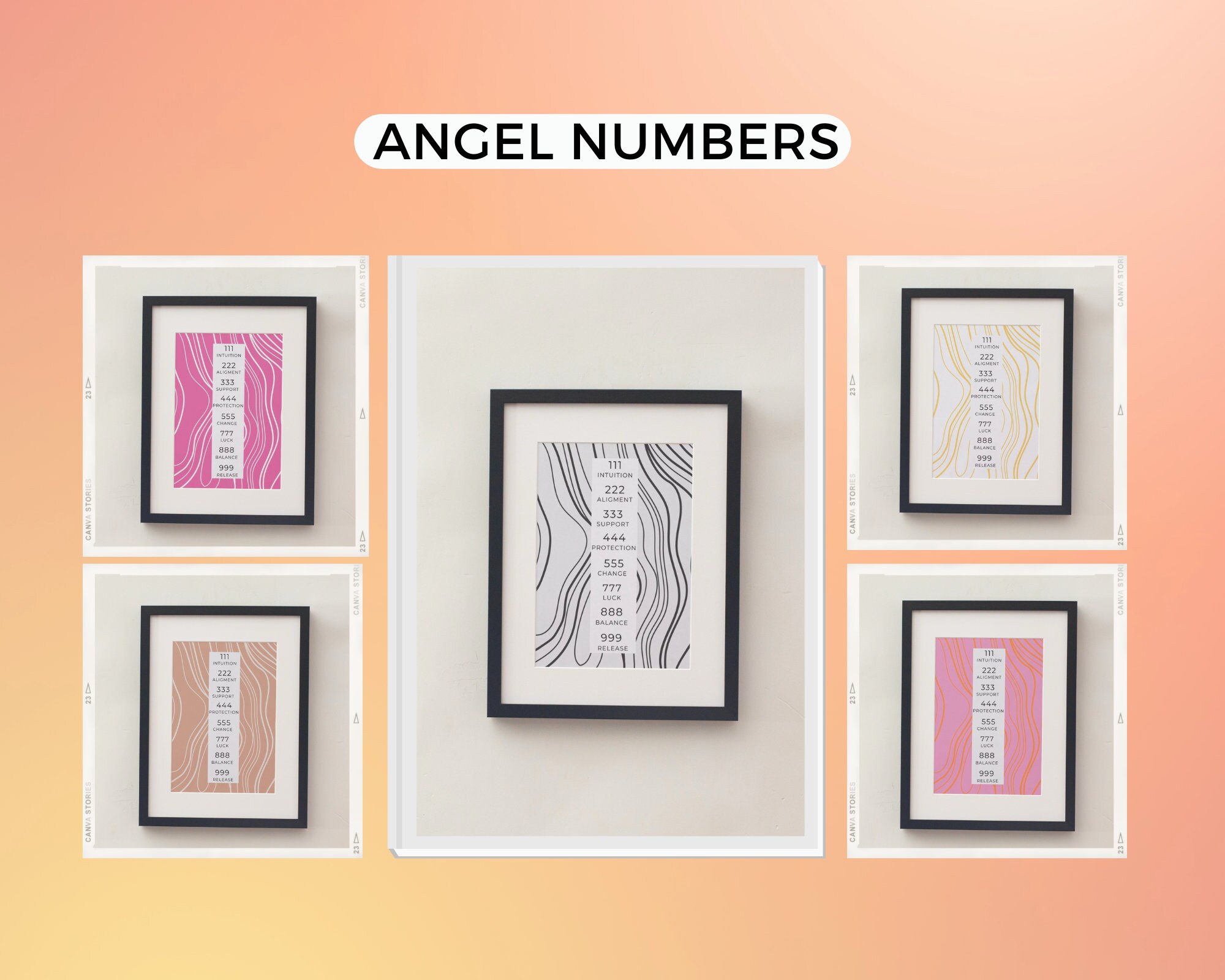 Angel Numbers Print / Angel Numbers Wall Print / Angel Numbers - Etsy