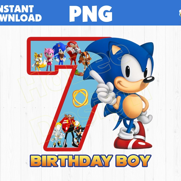 Sonic Birthday 7 Png - Etsy