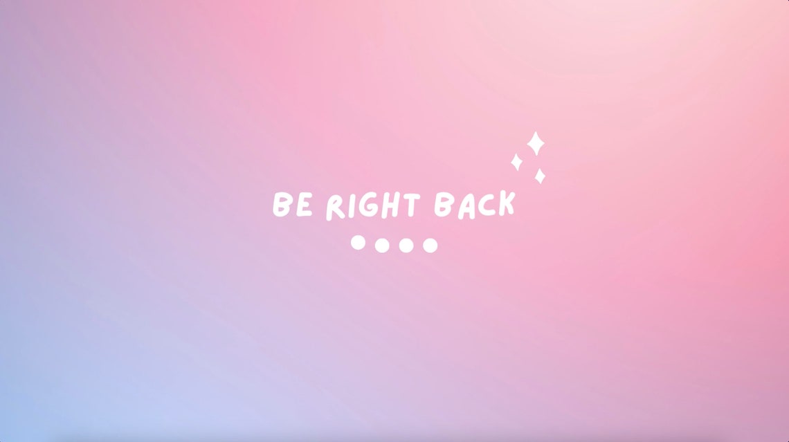 Animated Cute, Pink Stream Overlay Package starting Soon, Be Right Back ...