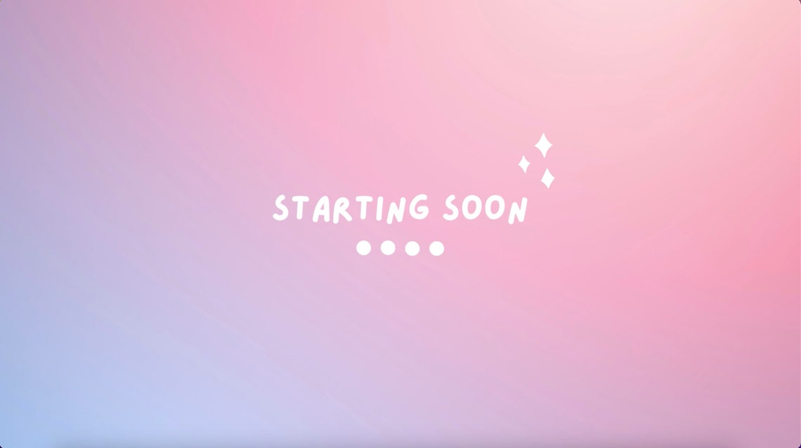 Animated Cute, Pink Stream Overlay Package starting Soon, Be Right Back ...