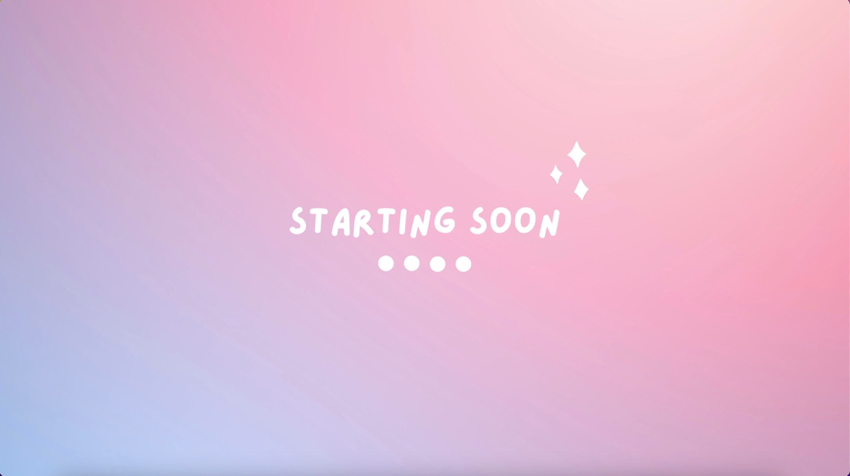 Animated Cute, Pink Stream Overlay Package starting Soon, Be Right Back ...