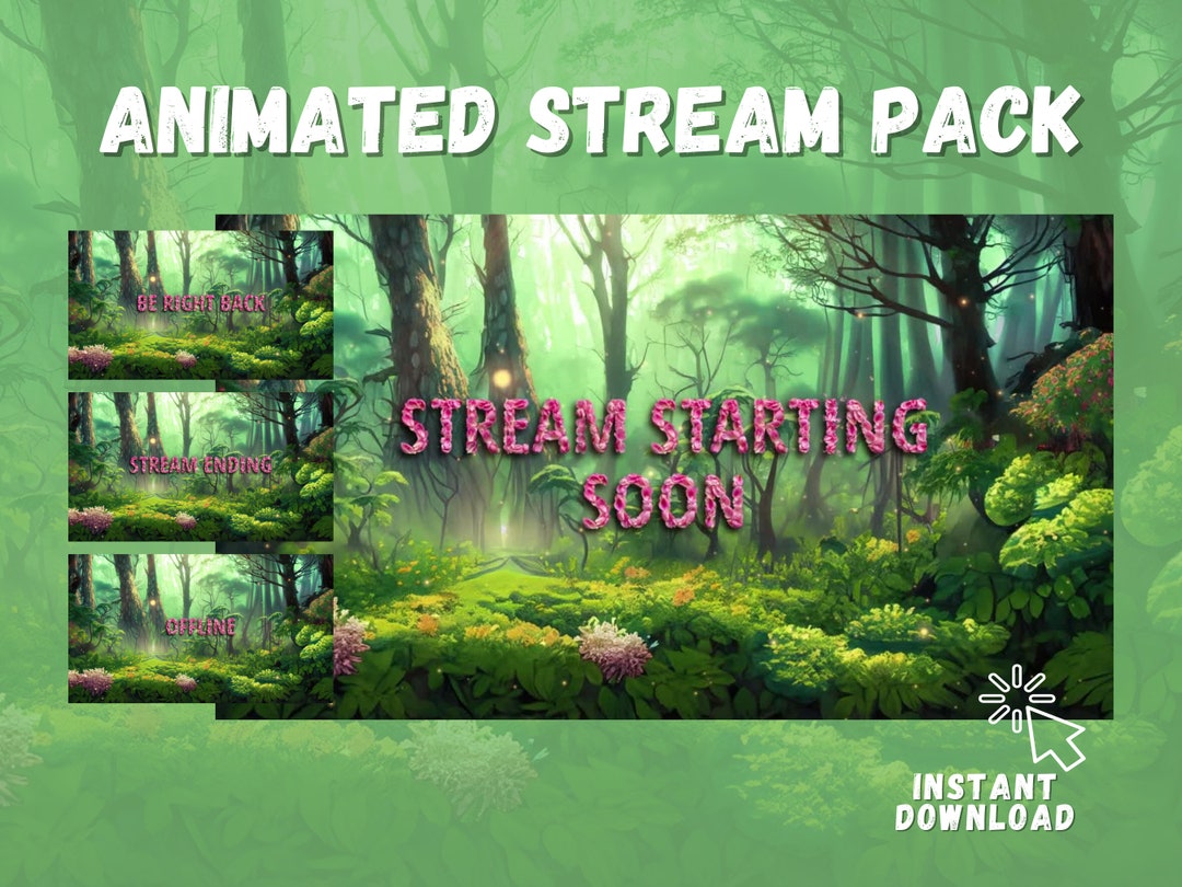 Magical Forest Animated Stream Overlay Package (starting Soon, Be Right ...