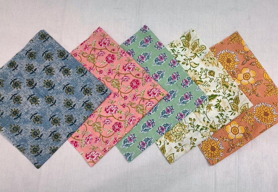 100 Pack of Assorted Napkins Set Wedding Napkins Cotton Hand Block ...