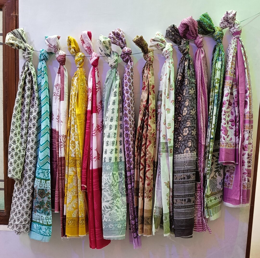 Printed Sarongs Cotton Sarong Block Print Pareo Sarong Indian Block ...