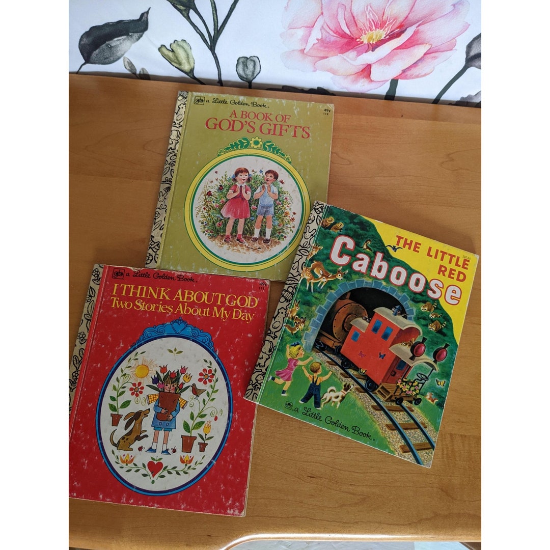Vintage Little Golden Book Set 3 Books Little Red Caboose God Religious ...