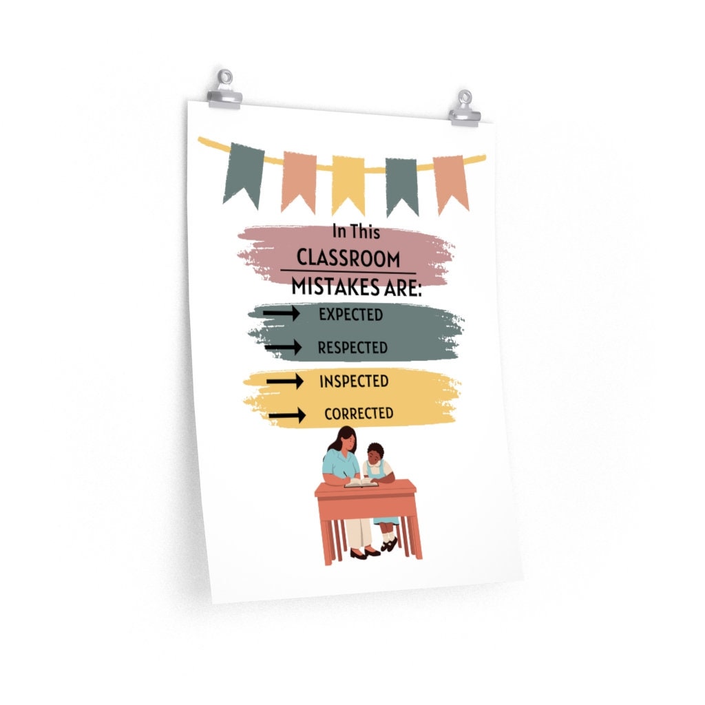 Classroom Mistake, Teacher Poster, Classroom Poster, Premium Matte ...