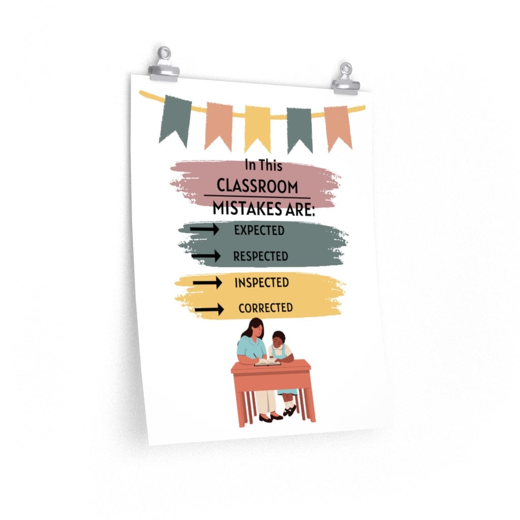Classroom Mistake, Teacher Poster, Classroom Poster, Premium Matte ...