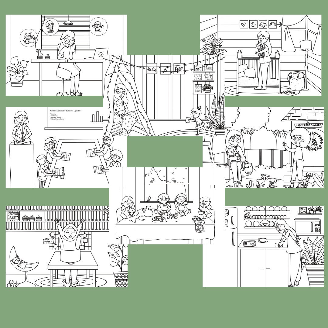 Coloring Pages for Kids Working Moms Working Mama Working Mom Role ...