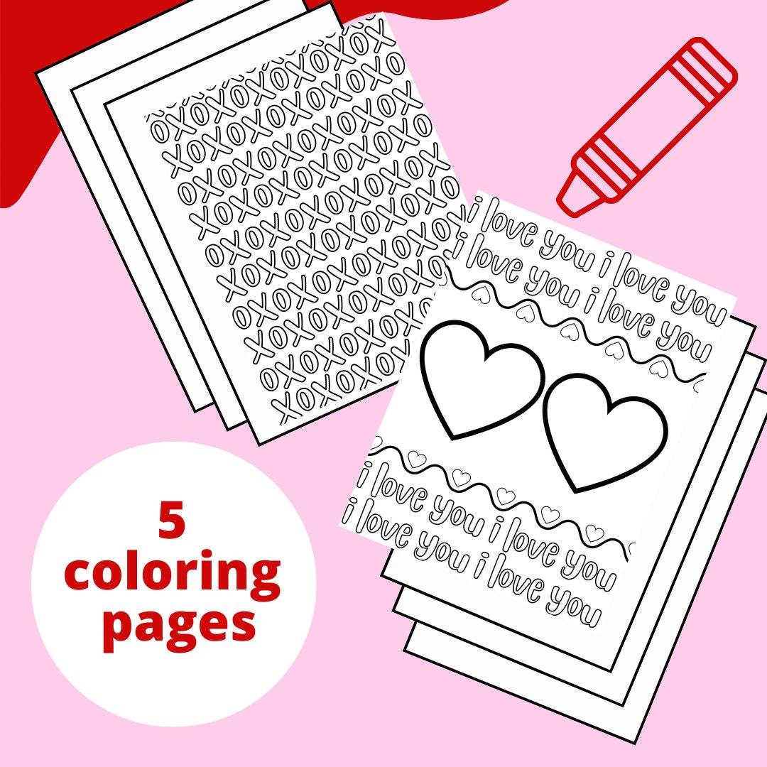 Valentine's Day Coloring Pages for Kids Printer Friendly Coloring Book ...