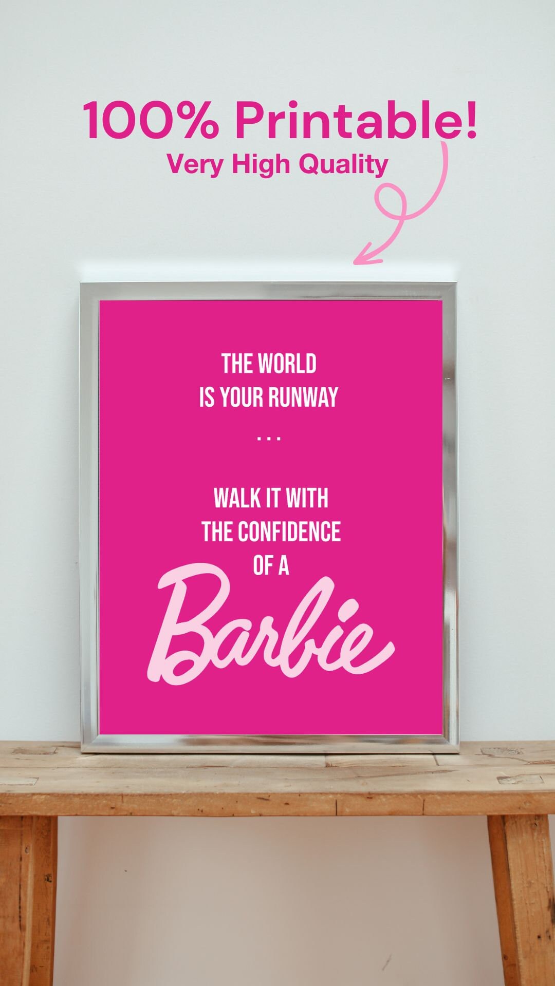 Barbie Confidence Digital Poster - Barbie Poster - Pink Poster ...