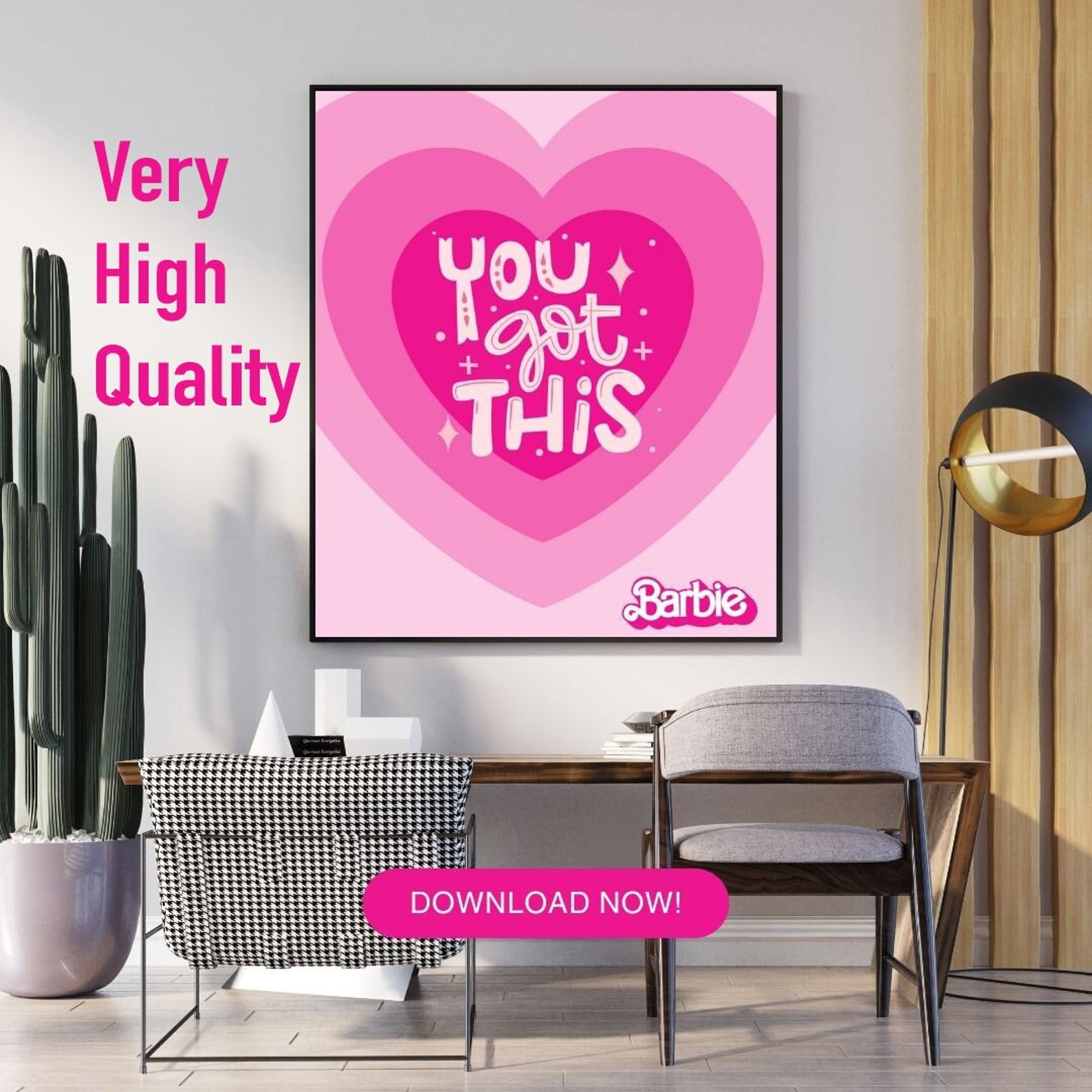 Barbie Art Digital Download, Barbie Digital Poster, Pink Barbie Poster ...