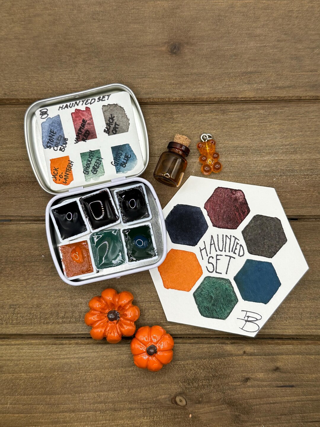 Haunted Watercolor Set: Spooky Season Set of 6 Handmade Artist Grade ...