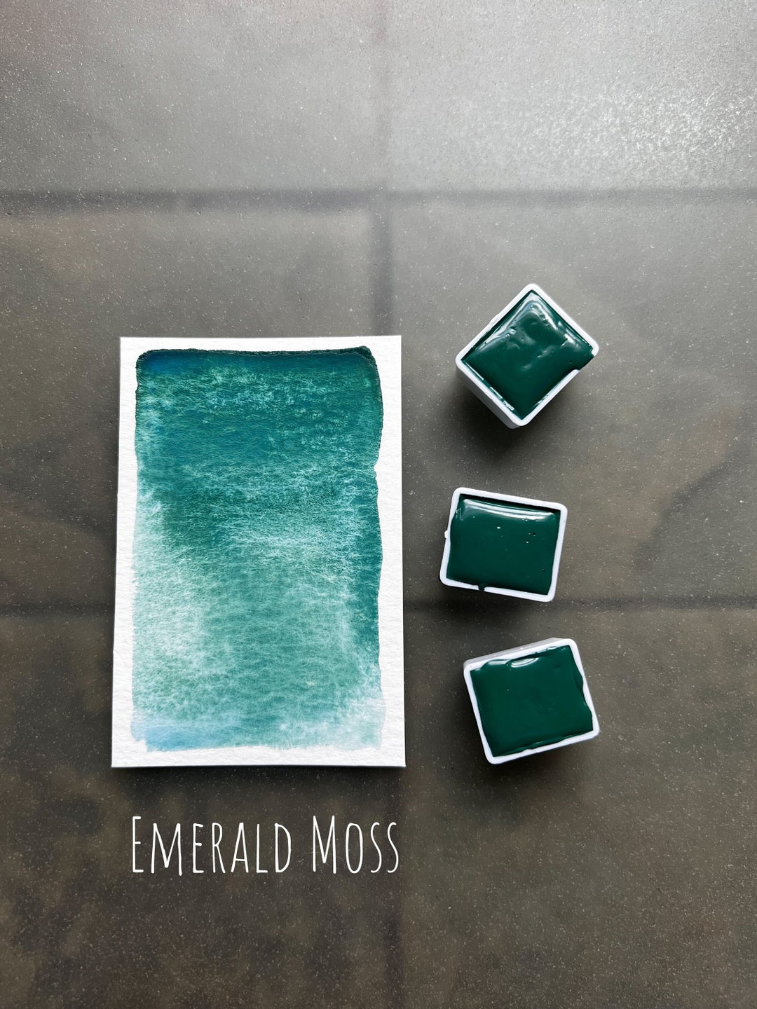 Emerald Moss - Handmade Granulating Watercolor - Artist Grade Honey ...
