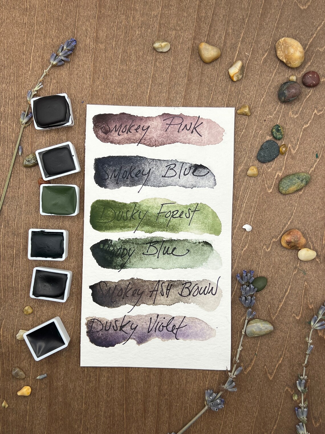 Smoke and Shadows /6 Set/handmade Watercolor/artist Grade/ Smoky Pink ...