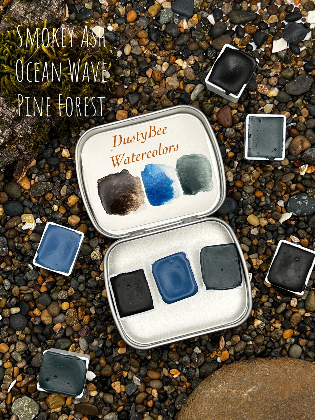 Pacific Northwest Inspired -handmade Watercolor- 1/2 Pan - SET OF THREE ...