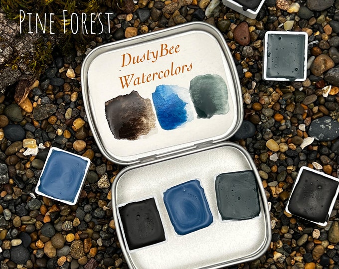 Pacific Northwest Inspired handmade Watercolor 1/2 Pan SET OF THREE ...