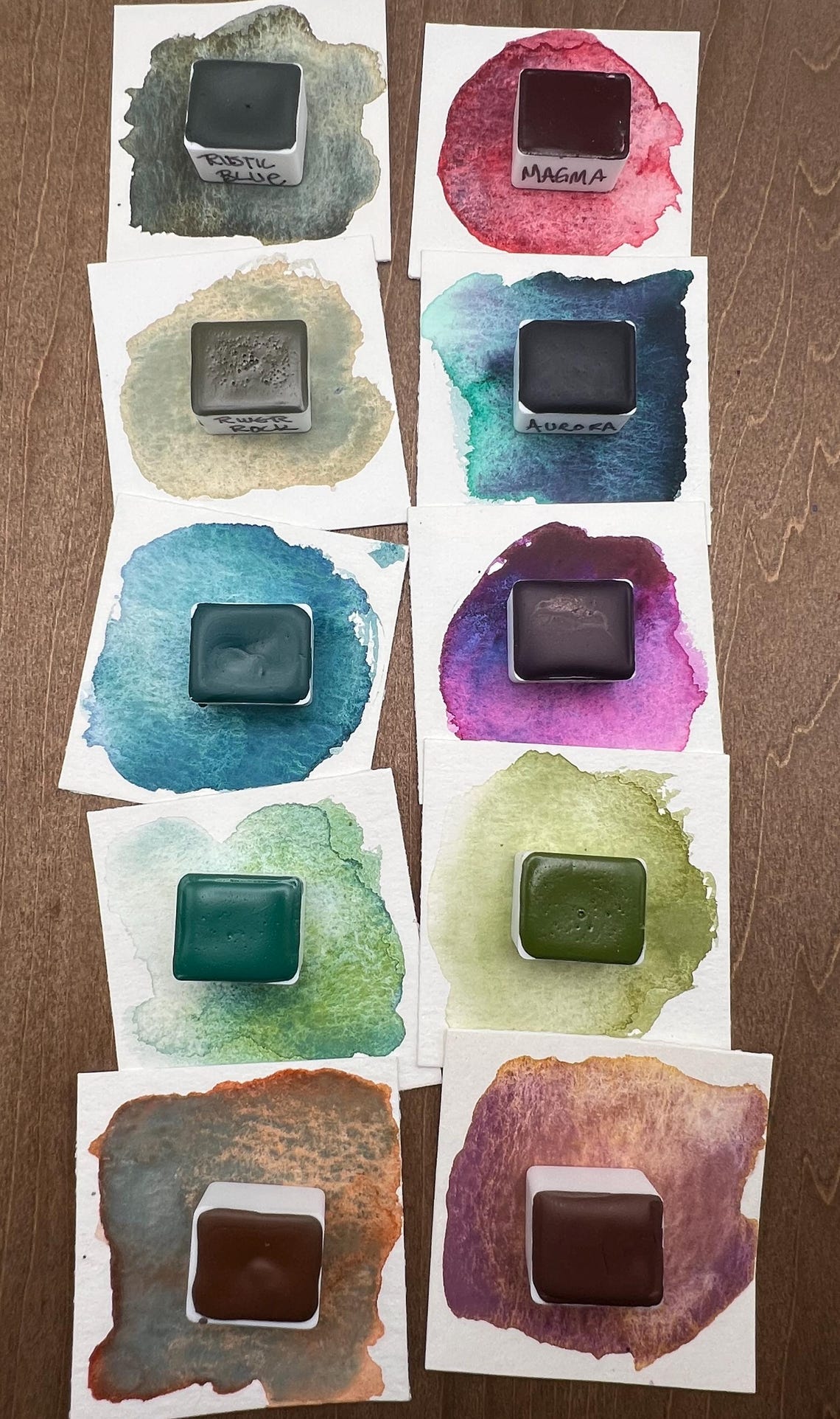 10 Multi-pigment Colors - SET OF 10 - Granulating, Handmade Watercolor ...