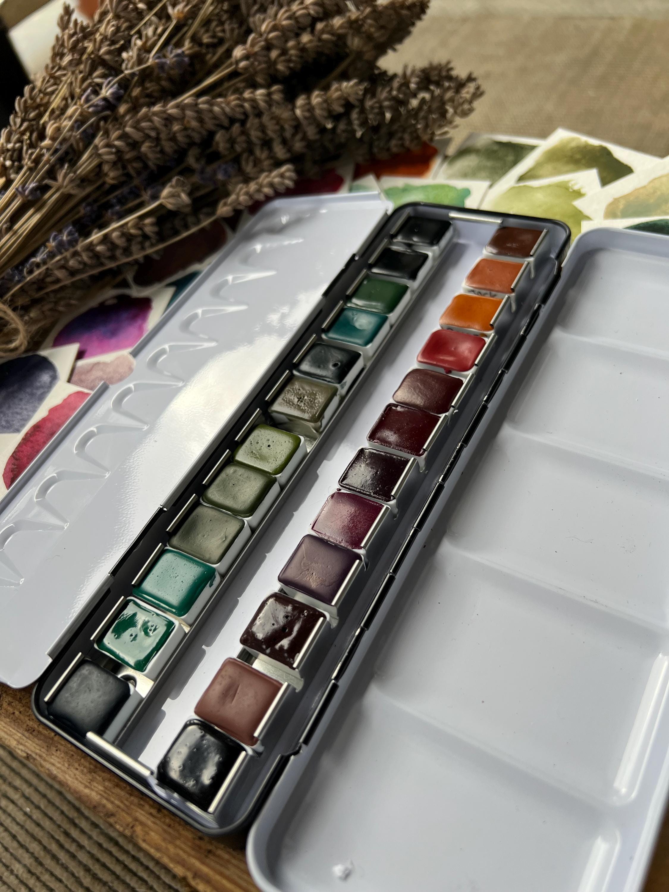24 Multi-pigment Colors - SET OF 24 - Granulating, Handmade Watercolor ...