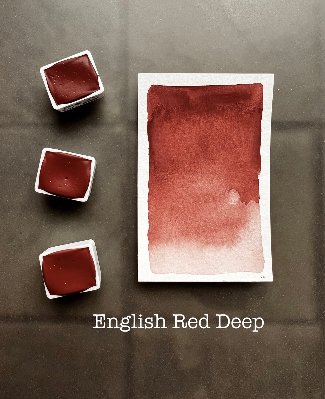 English Red Deep - Handmade Watercolor - Natural Honey Paint, Artist ...