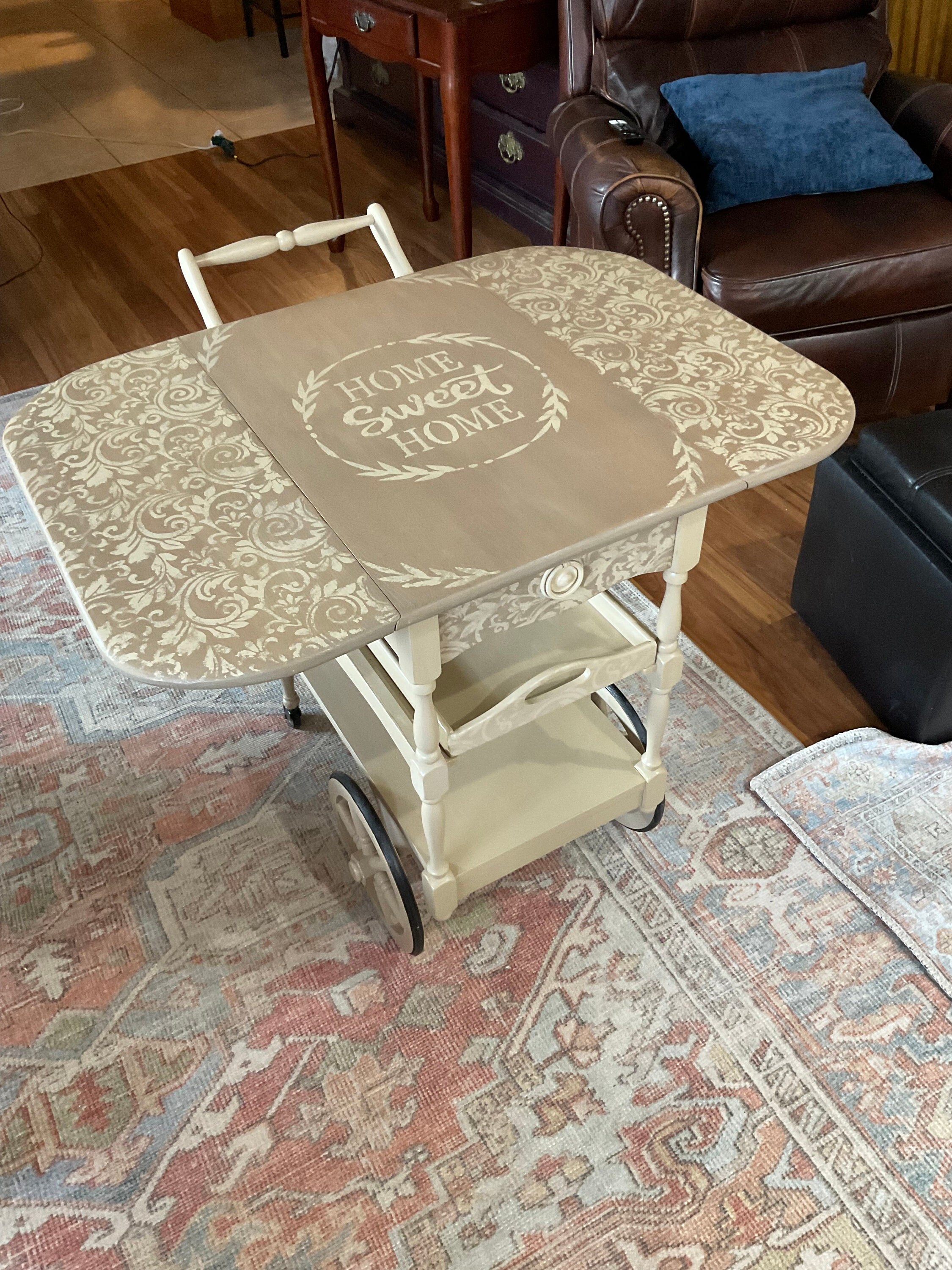 Vintage Hand Painted Tea Cart - Etsy