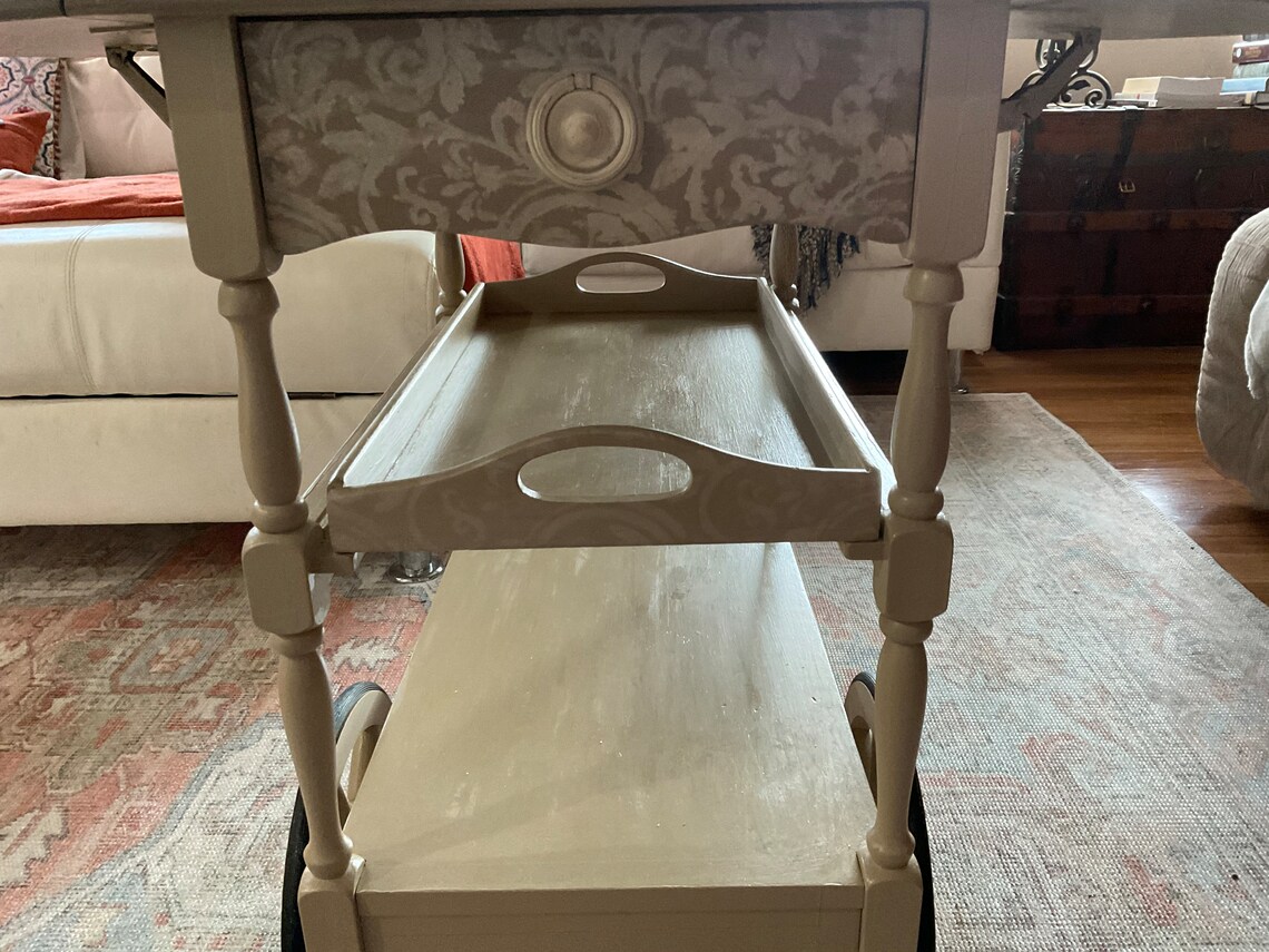 Vintage Hand Painted Tea Cart - Etsy