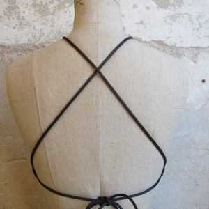 Trinity Heart Harness Handmade Genuine Black Leather Chest/breast Strap ...