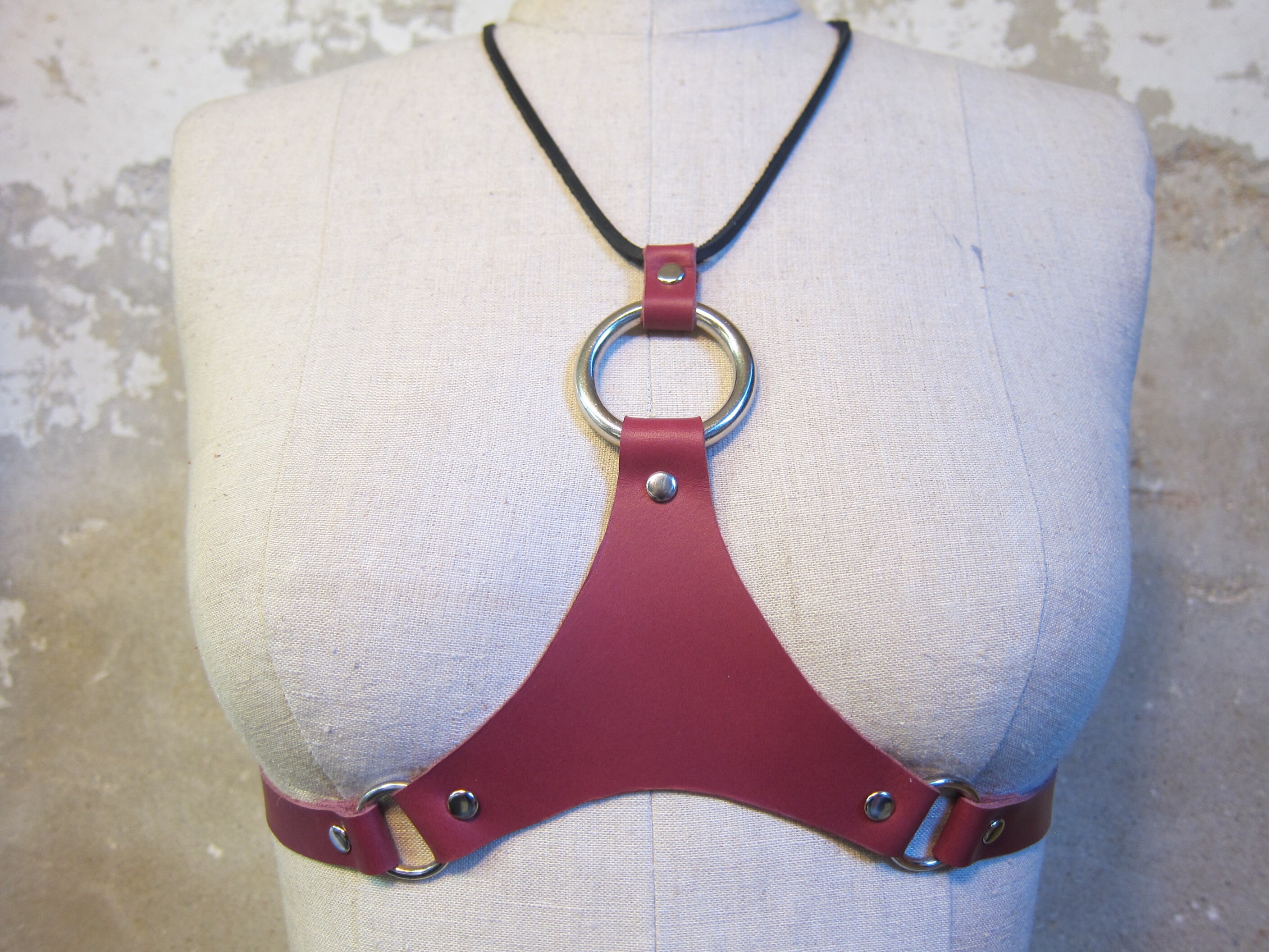 TRINITY Handmade Genuine Leather Chest/breast Lifting Harness/protector ...