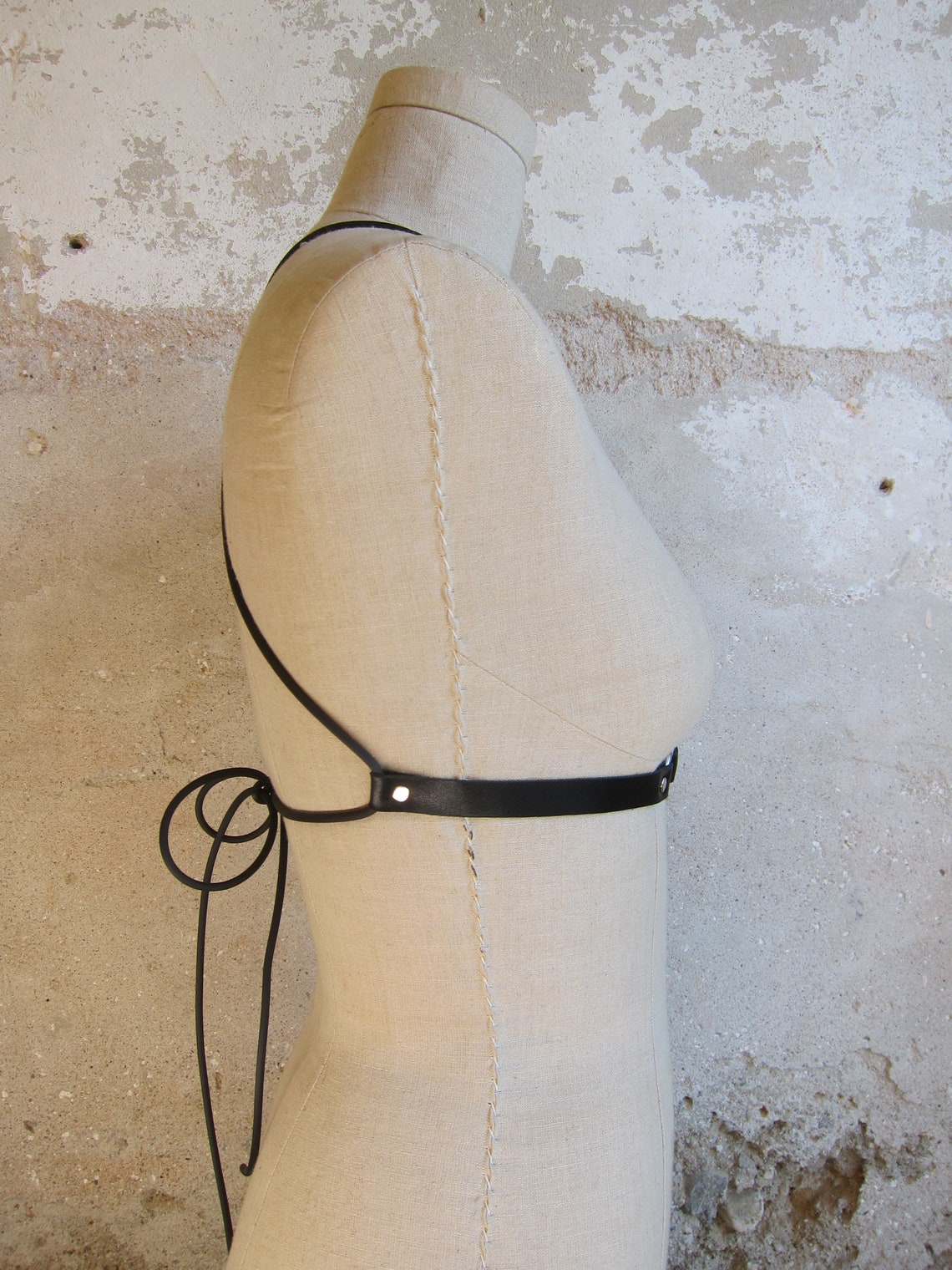 Trinity Heart Harness Handmade Genuine Black Leather - Etsy