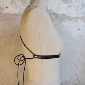 Trinity Heart Harness Handmade Genuine Black Leather Chest/breast Strap ...