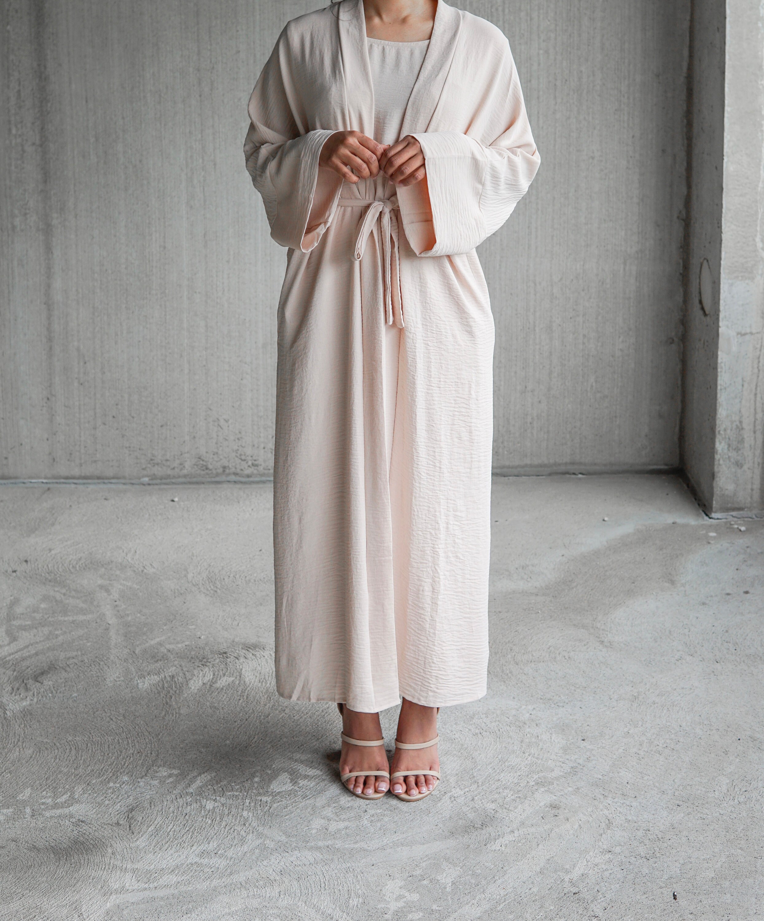 Alvina Abaya Two Piece Luxury Modest Cardigan Dress Ecru Beige - Etsy