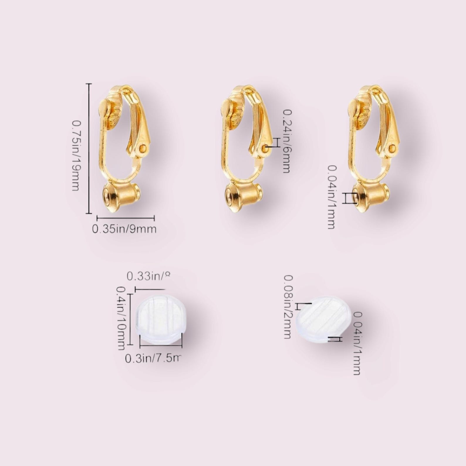 Clip-on Earring Converters: DIY Earring Attachment, Gold & Silver ...