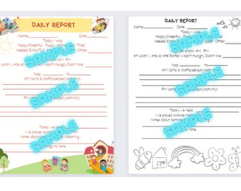 Toddler Daily Log Template, Daily Report, Toddler Report, Daycare ...