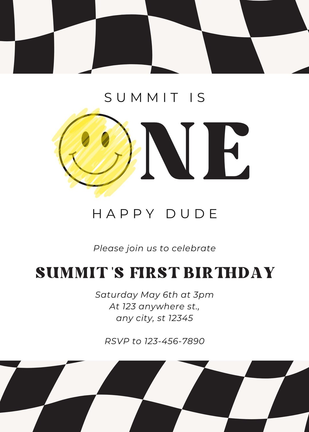 One Happy Dude Birthday Invitation Printable - Etsy