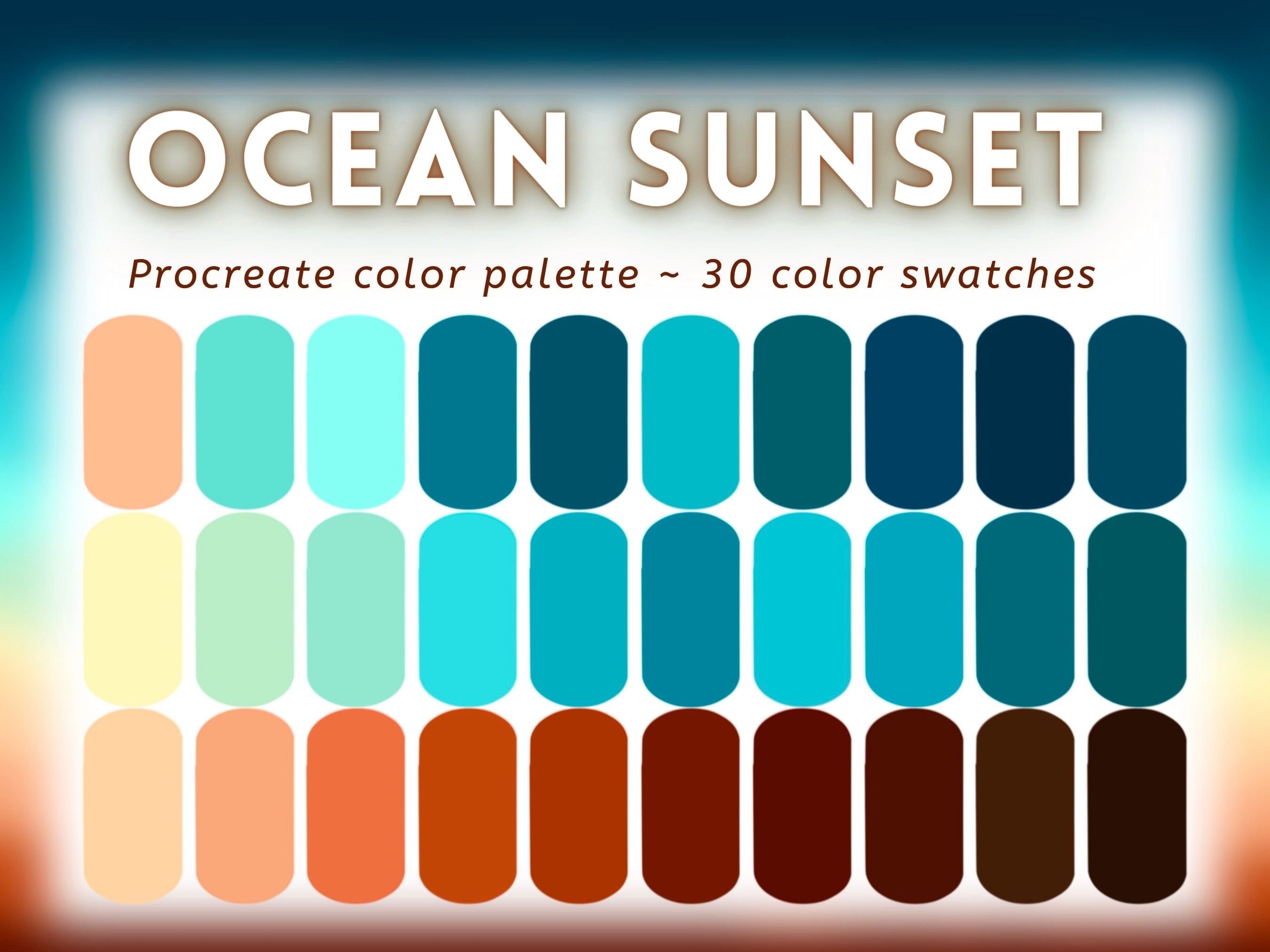 Procreate Ocean Beach Color Palette Procreate Palette Color Palette ...