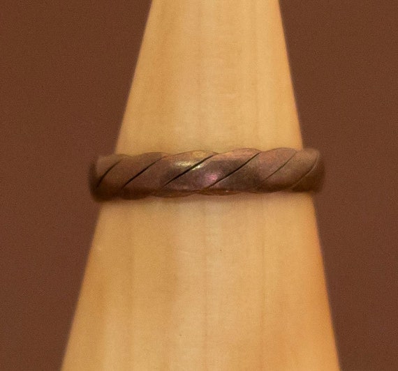 Vintage Copper Simple Spiral Pattern Ring Size 10 - U5 - Gem