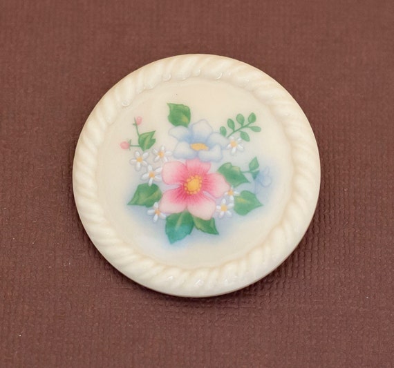 Vintage Ceramic Art Nouveau Floral Cameo Minimalist B… - Gem