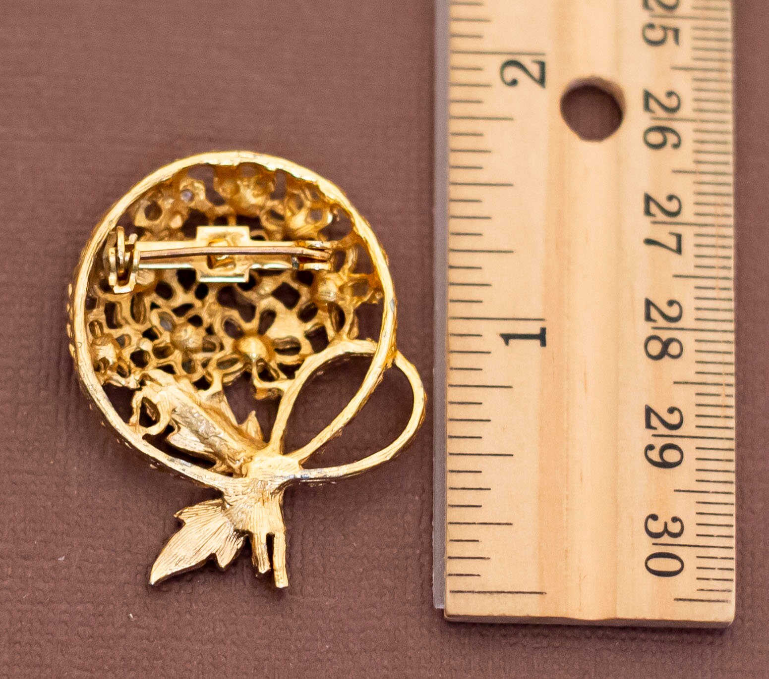 Vintage Art Nouveau Floral Lasso Gold Tone Circular Brooch - Etsy