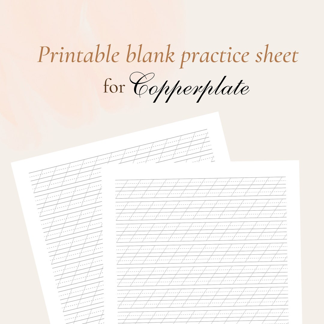Printable Blank Handwriting Practice Sheet for Copperplate/ Handwriting ...