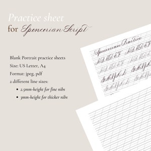 Printable Blank Handwriting Practice Sheet for Spencerian Script ...