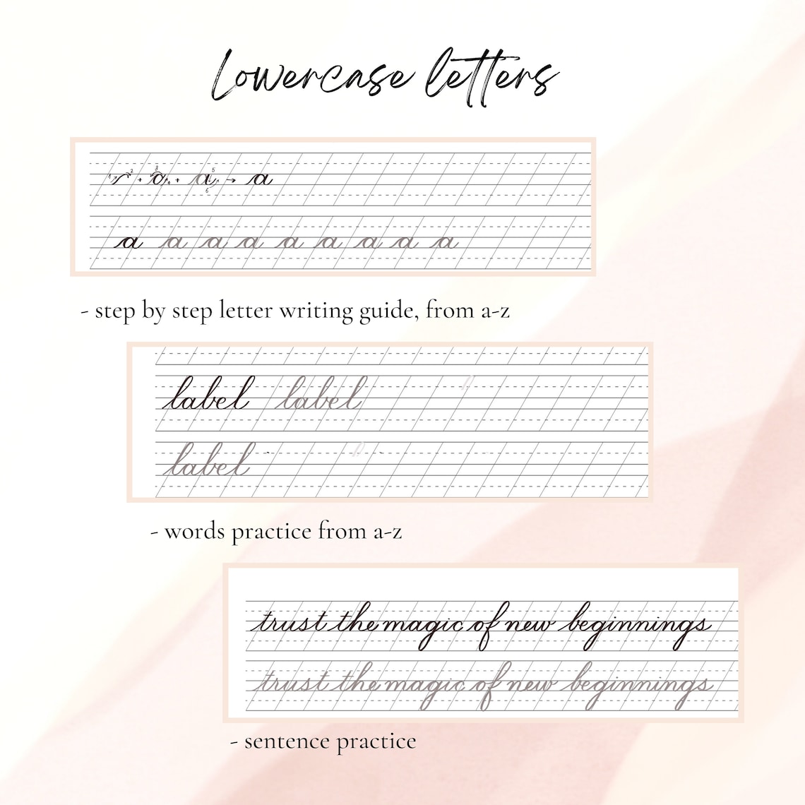 Printable Cursive Writing Worksheets Handwriting Practice - Etsy