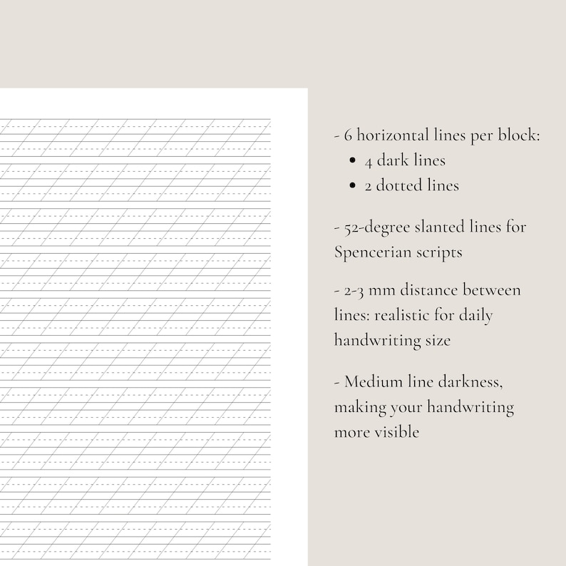 Printable Blank Handwriting Practice Sheet for Spencerian Script ...