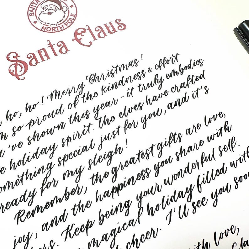 Printable Handwritten Letter From Santa Claus/ Christmas Letter ...