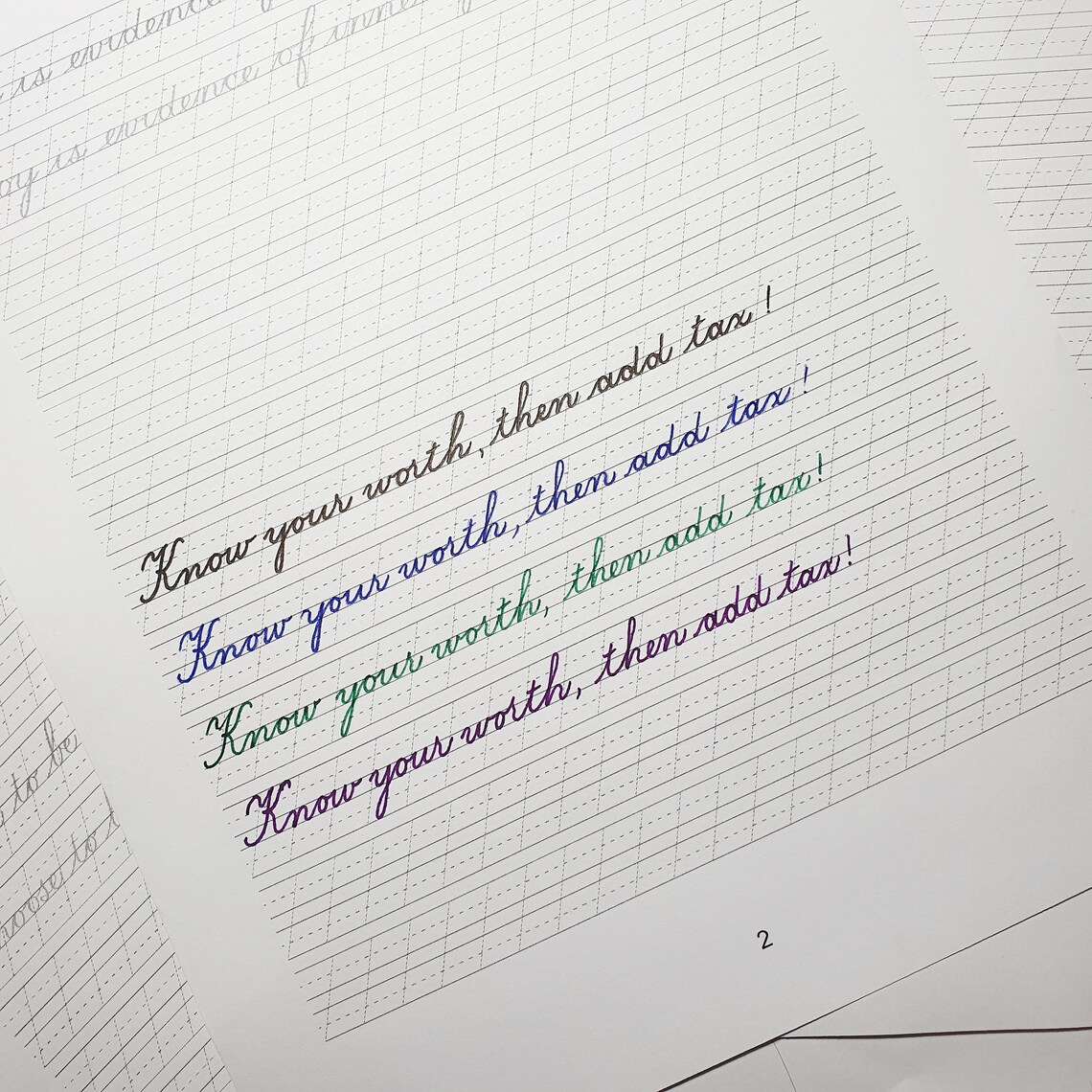 Printable Cursive Writing Worksheet With Inspirational Quotes - Etsy