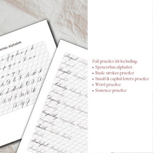 Spencerian Penmanship Practice Sheets: Handwriting & Calligraphy (PDF ...