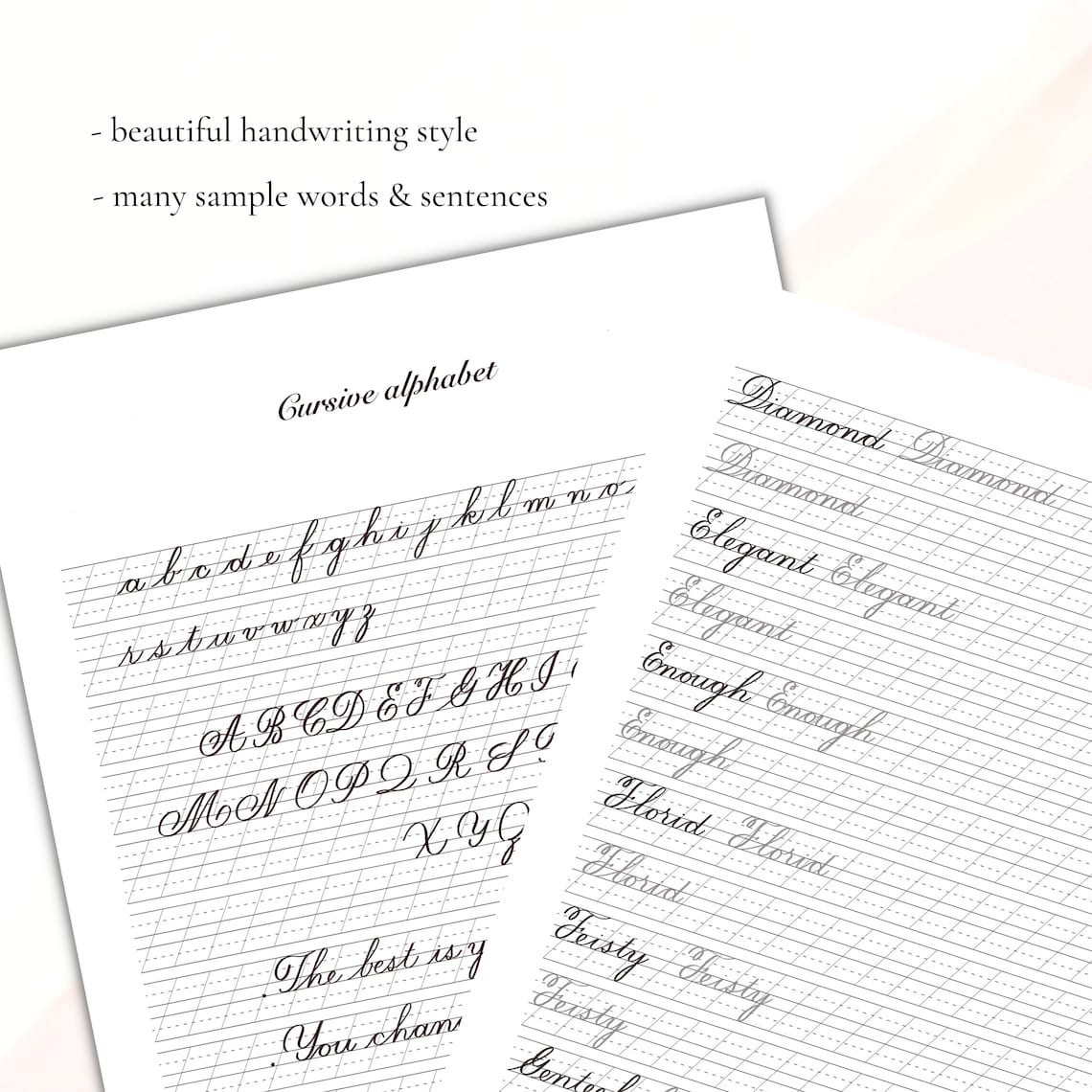 Printable Cursive Writing Worksheets Handwriting Practice - Etsy