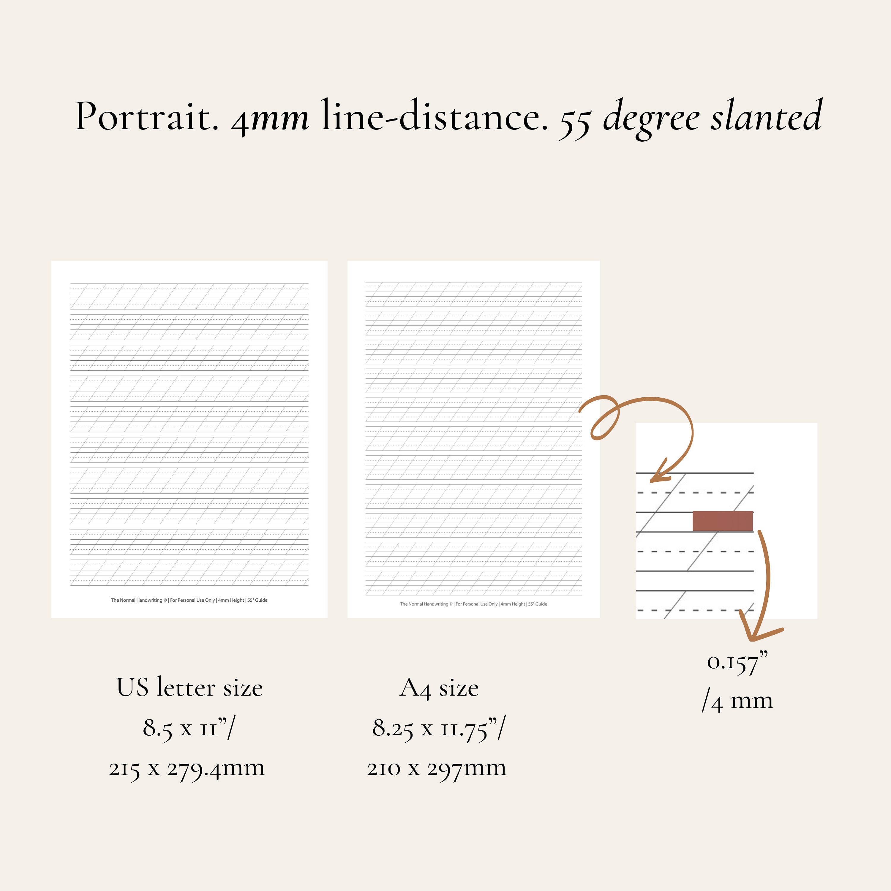 Printable Blank Handwriting Practice Sheet for Copperplate/ Handwriting ...