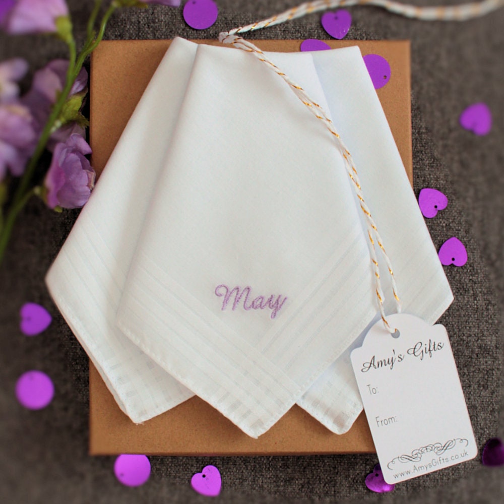 Personalised Ladies Handkerchiefs Gift Boxed Set of 3 Pretty ...