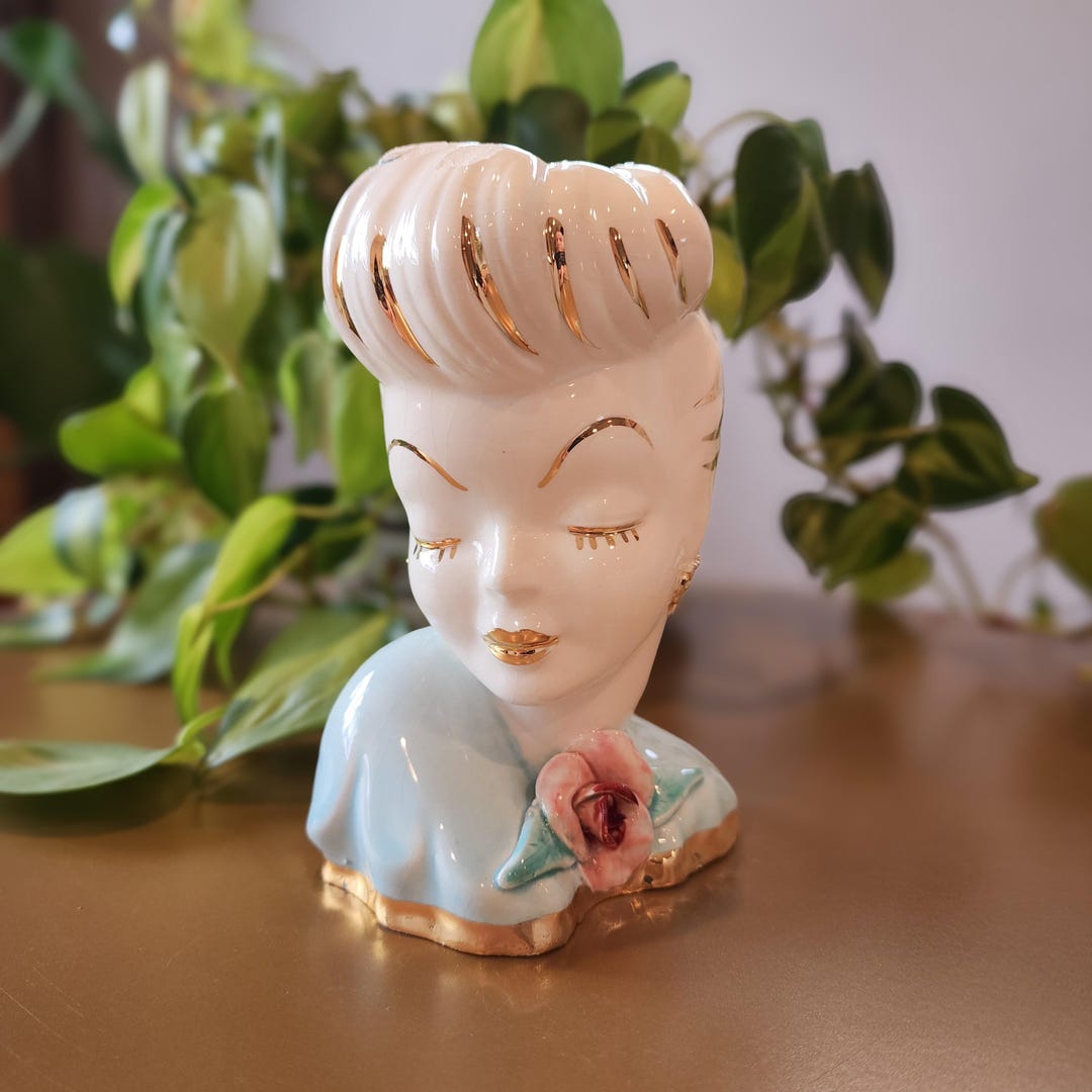 Betty Grable Doll Head Vase Medium 5.5