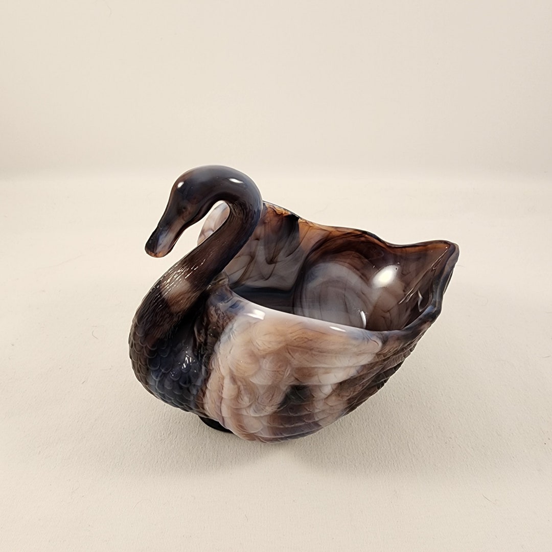 Imperial Glass Purple Slag Swan Etsy