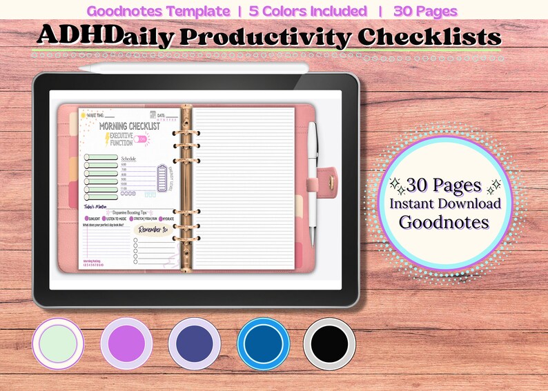 ADHD Digital Planner, Goodnotes Planner, iPad Planner, Undated Planner ...